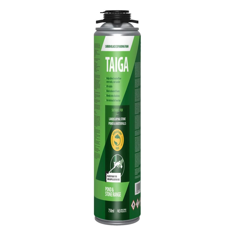 Taiga Black Landscape Pond Waterfall Foam 750ml Gun Grade - Pond Planet